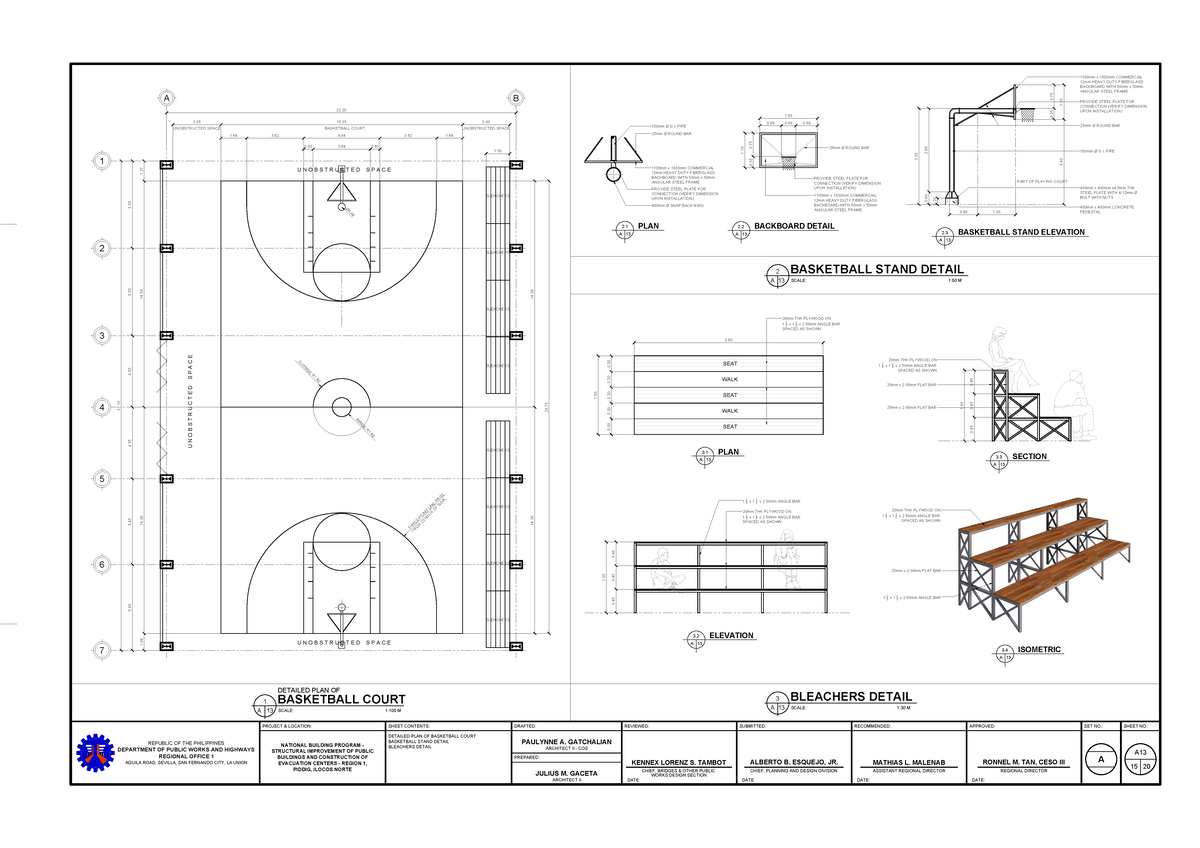 Detailed Plan of Integrated Basketball & Badminton Court: 24A00526 ...