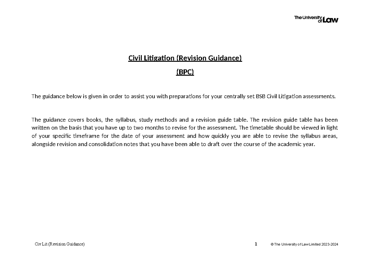 BPC Civil Litigation Revision Guidance: Strategies and Resources 2023 ...