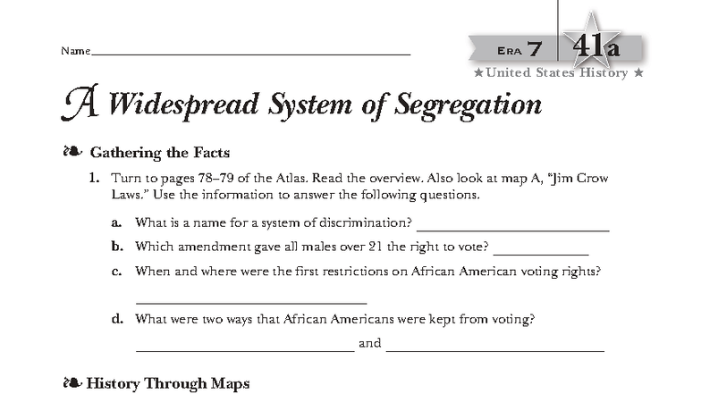 US History H: Widespread Segregation System Overview & Facts - Studocu