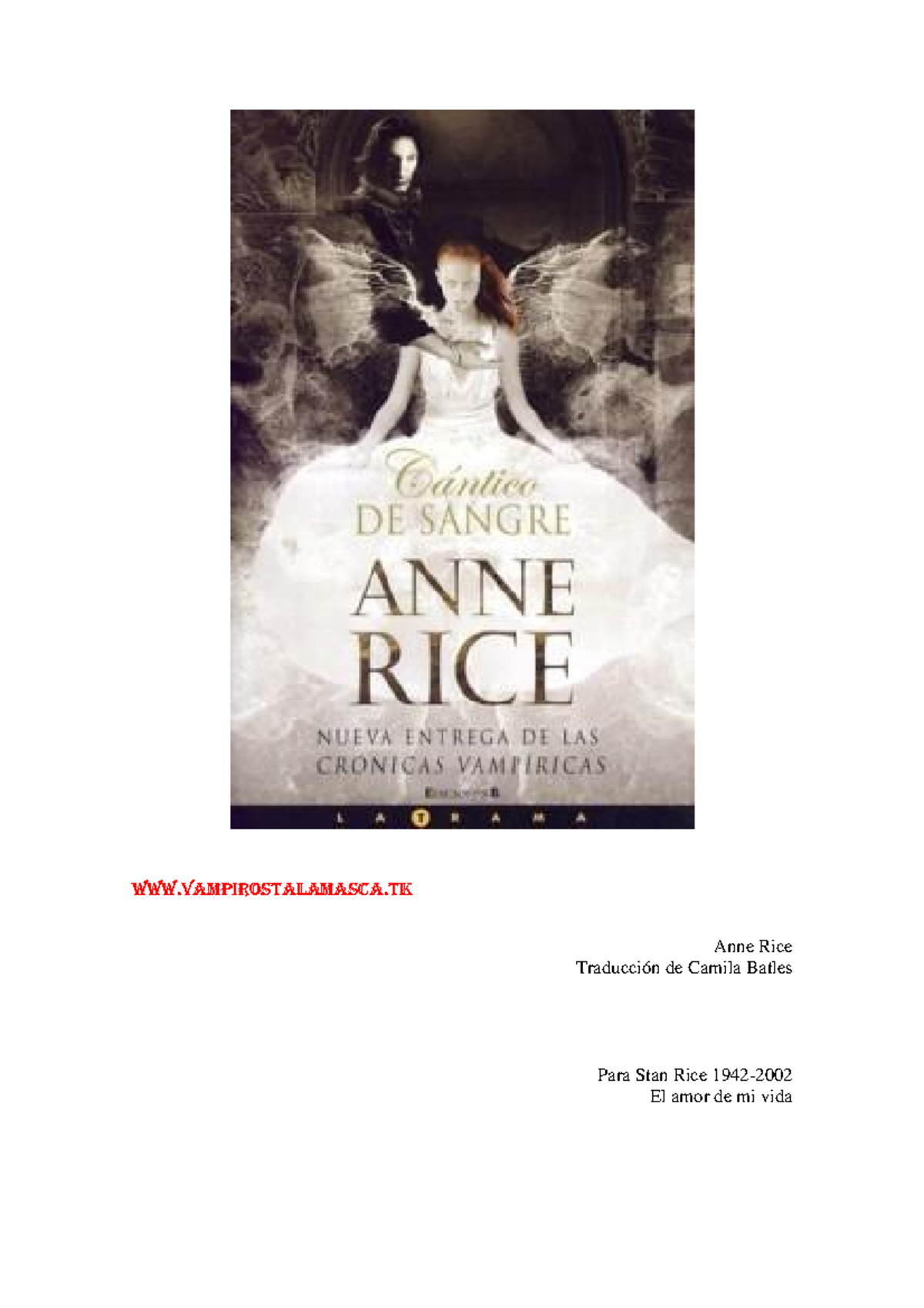 Cronicas Vampiricas 10 Cantico de sangre - WWW.VAMPIROSTALAMASCA Anne ...