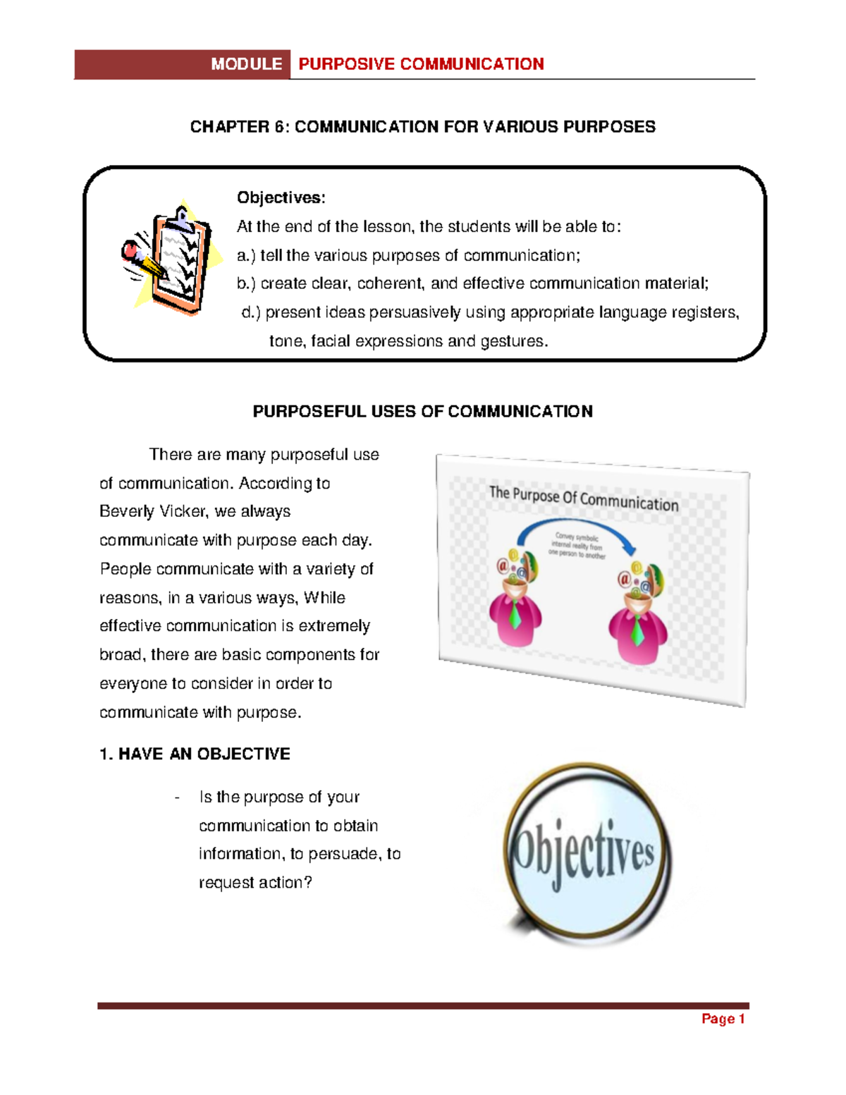 Chapter 6 Eng01 Final Exam Notes Purposive Communication Techniques