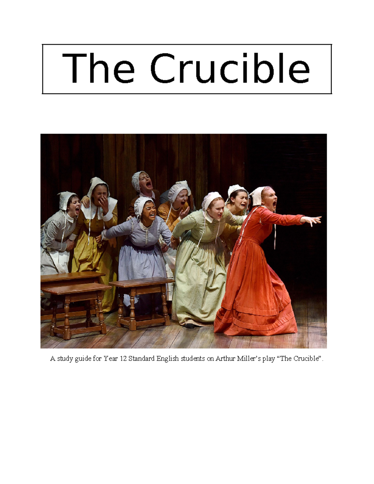 The Crucible - Year 12 Study Guide on Arthur Miller's Play - Studocu