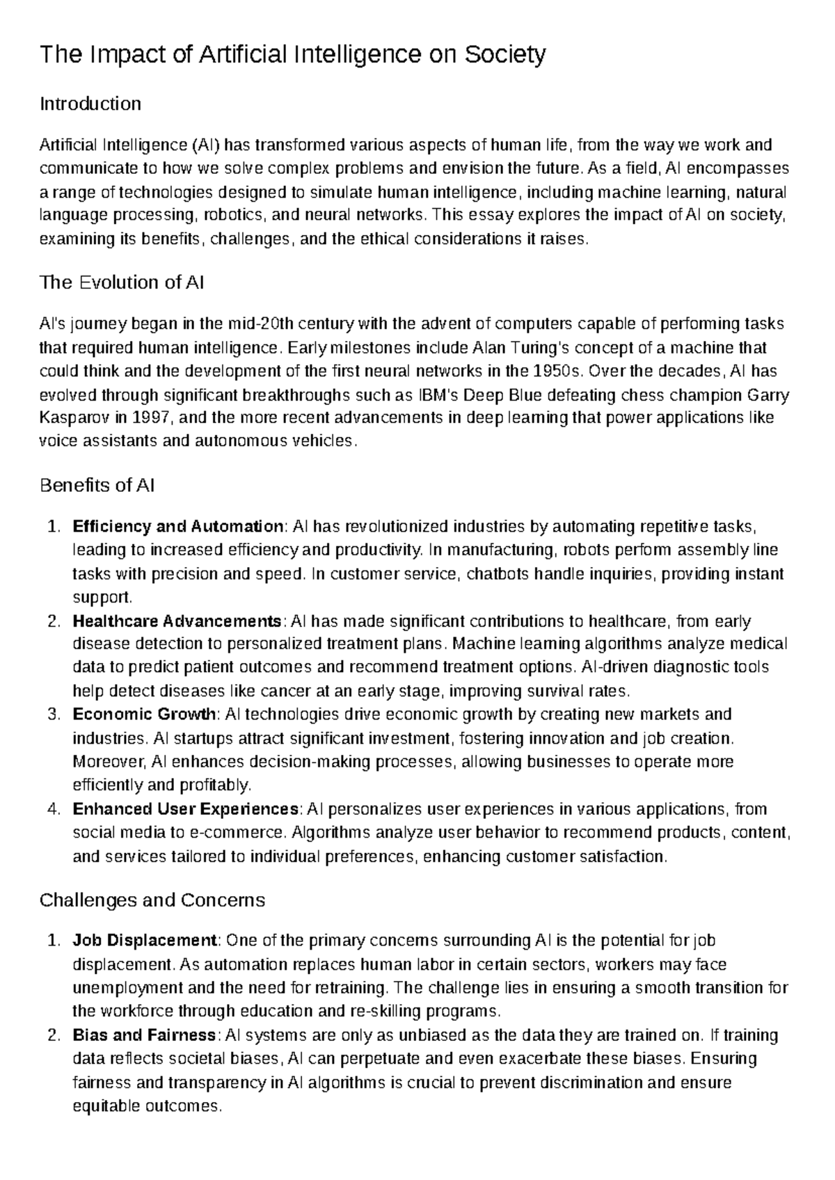 The Impact of Artificial Intelligence on Society - The Impact of ...