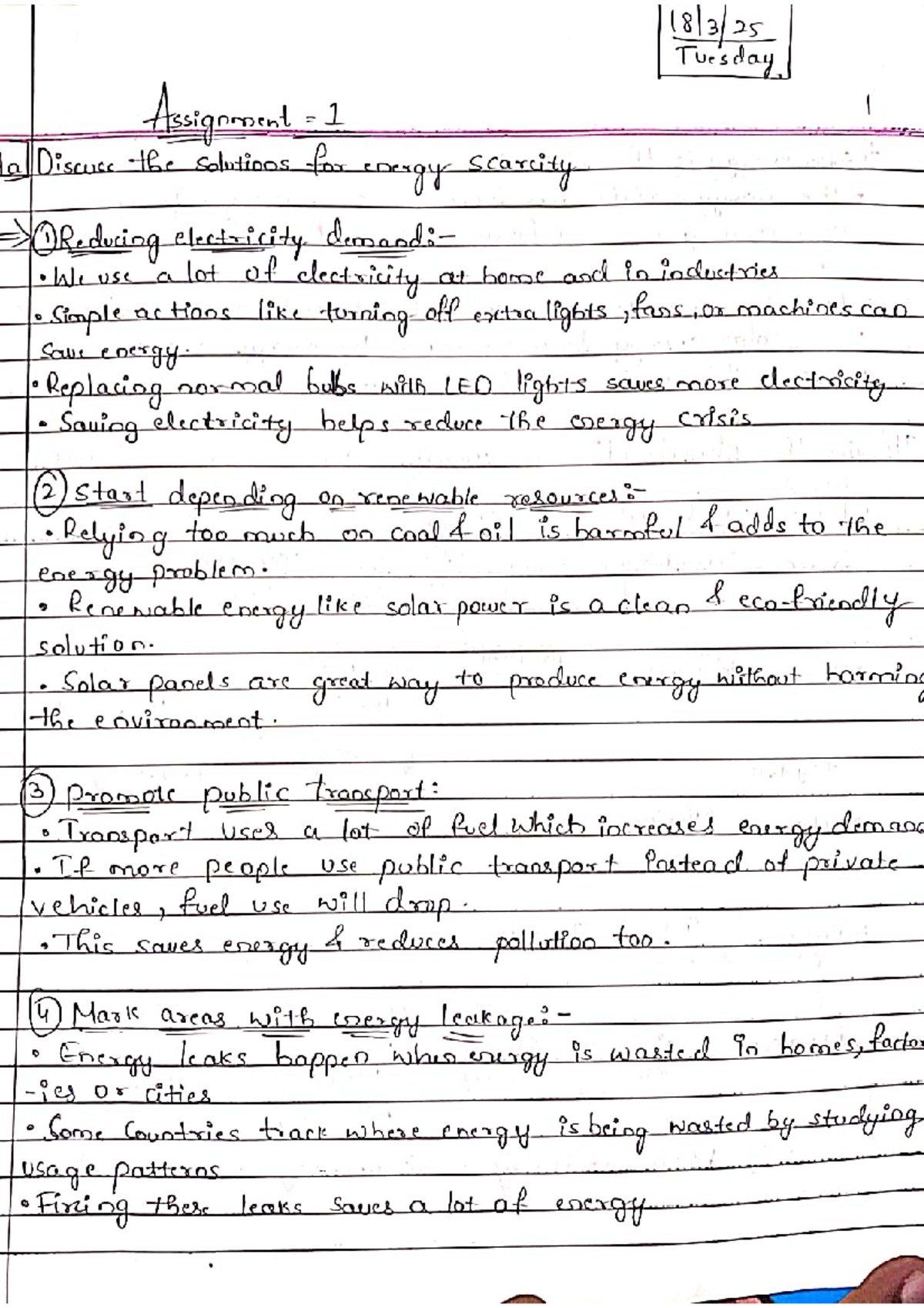 OE Assignment - Solutions for Energy Scarcity and Renewable Resources - Studocu