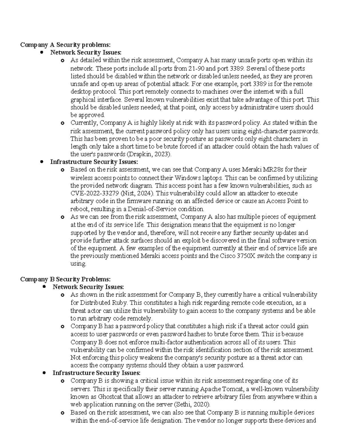 D482 Task 1 - Security Risk Assessment and Recommendations - Studocu