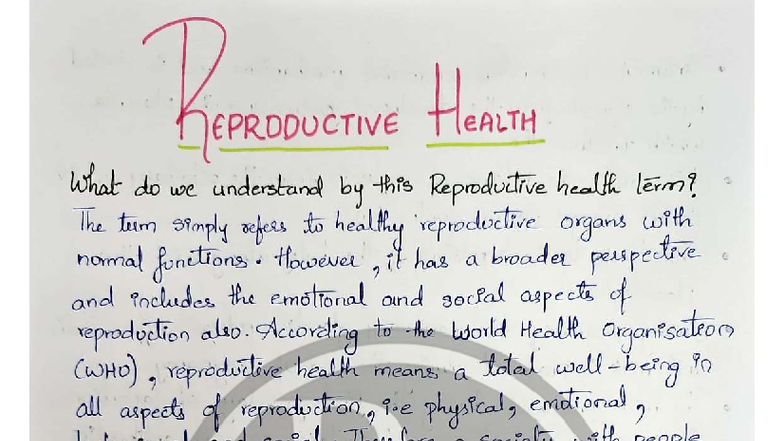 Reproductive Health Overview: Key Concepts and Strategies (PH 2026 ...