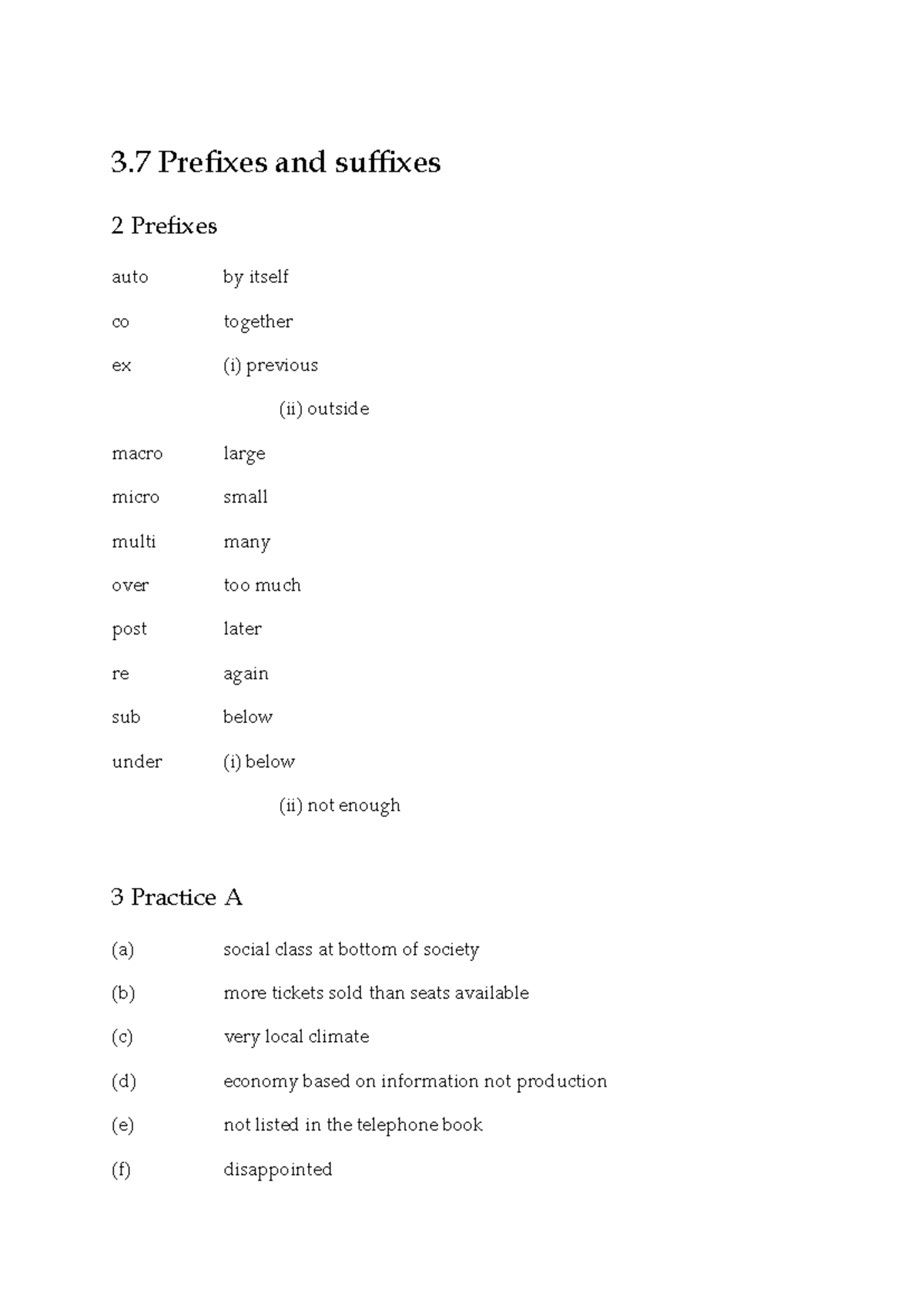 Prefixes and Suffixes: Understanding Word Formation - Studocu