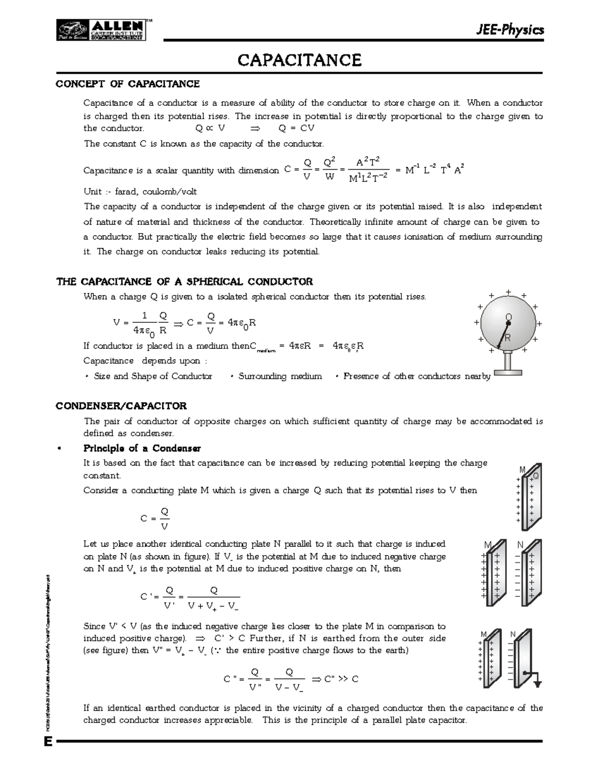 Capacitance Concepts and Calculations - PHYS 101 Lecture Notes - Studocu