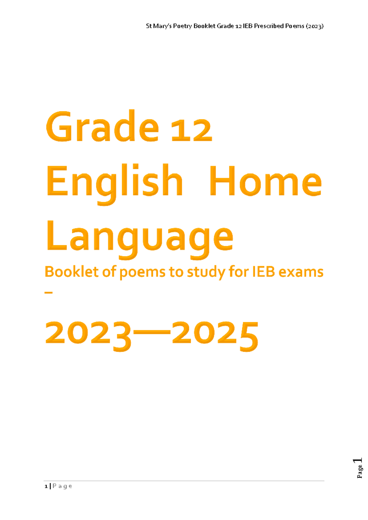 MATRIC POEMS & Literary Devices Review for XT Poetry PACK 2024 - Studocu