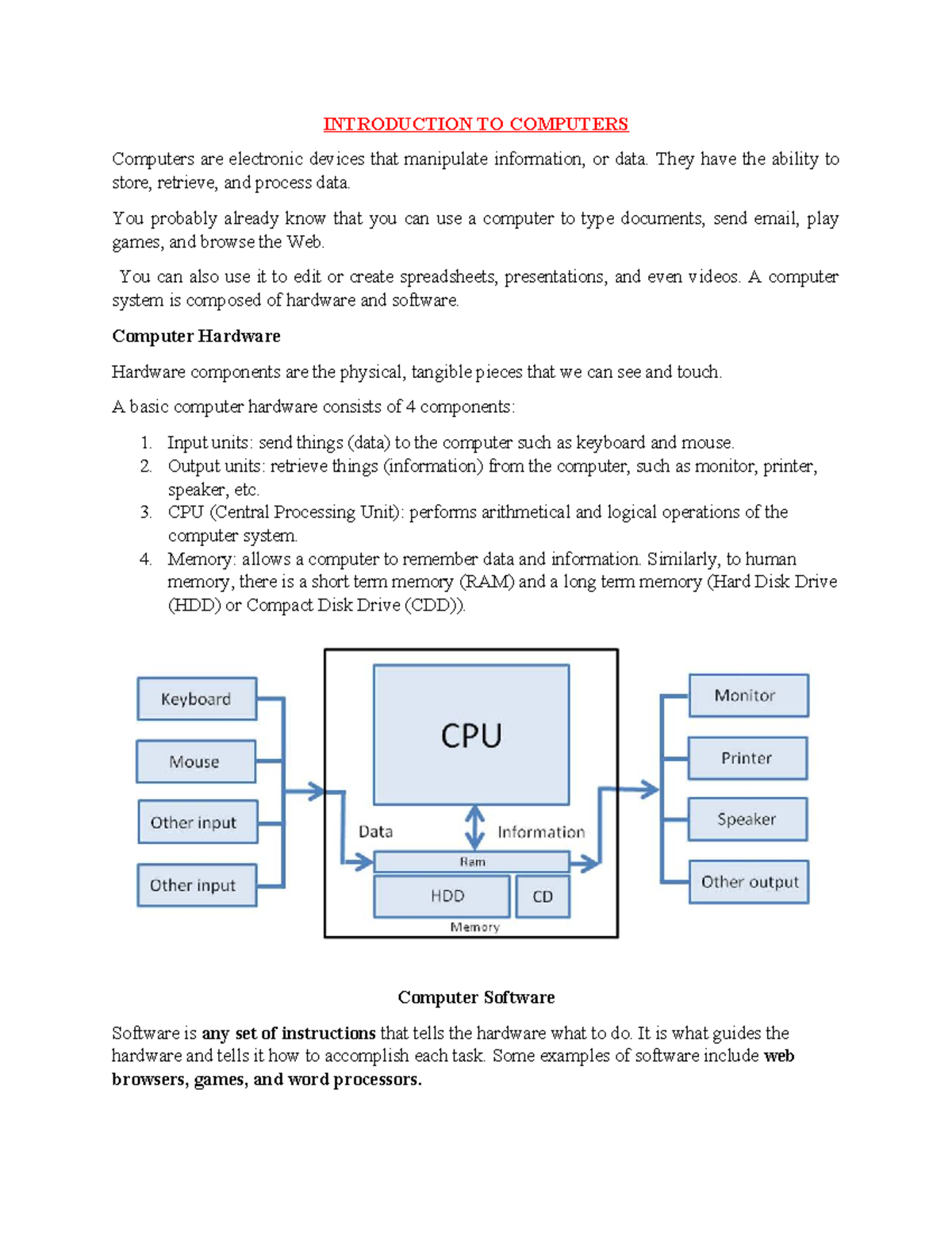 COMP 101: Introduction to Computers and Their Applications - Studocu