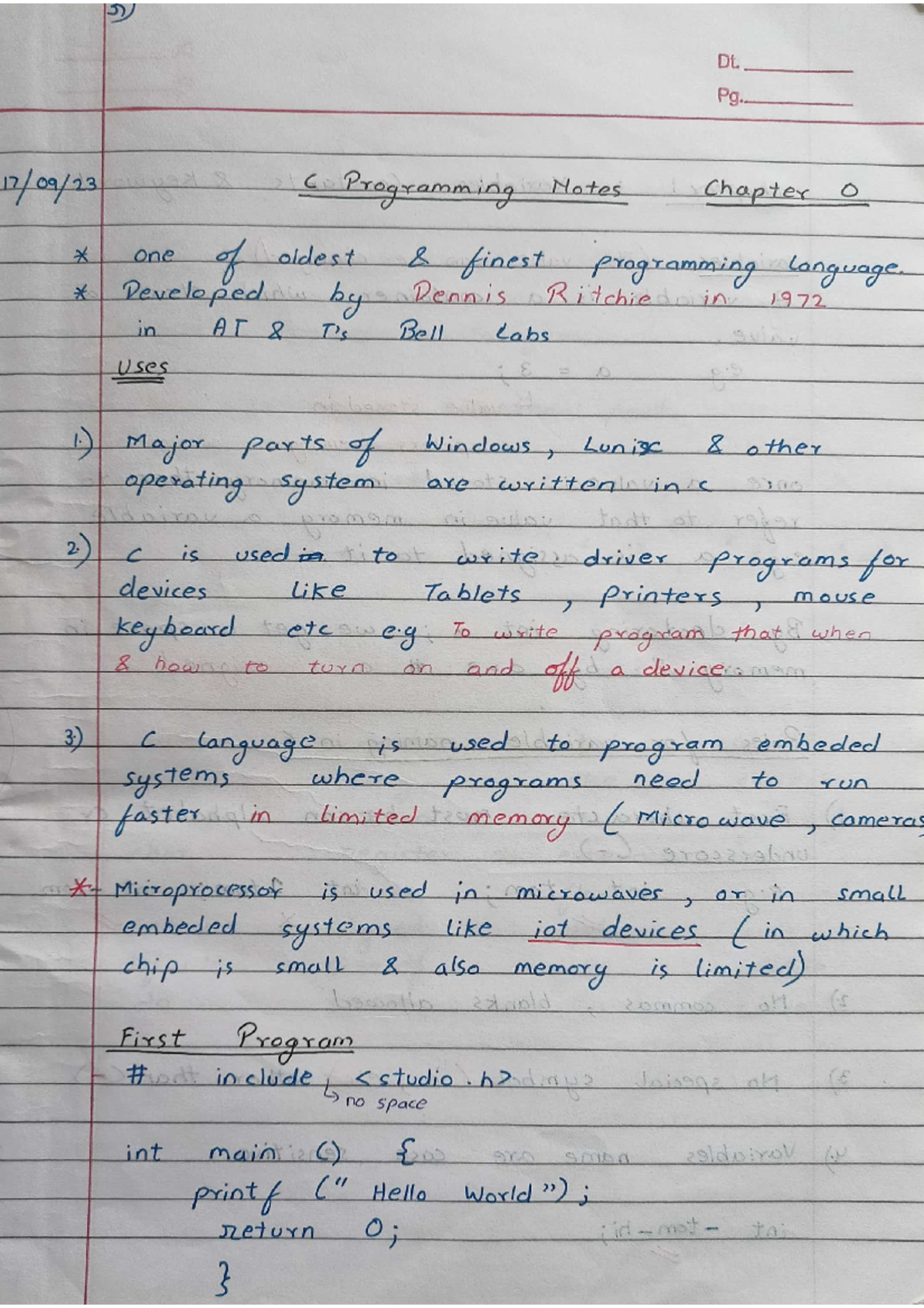 C programming note - Written content - 5 Dt. Pg. C Programming Notes ...