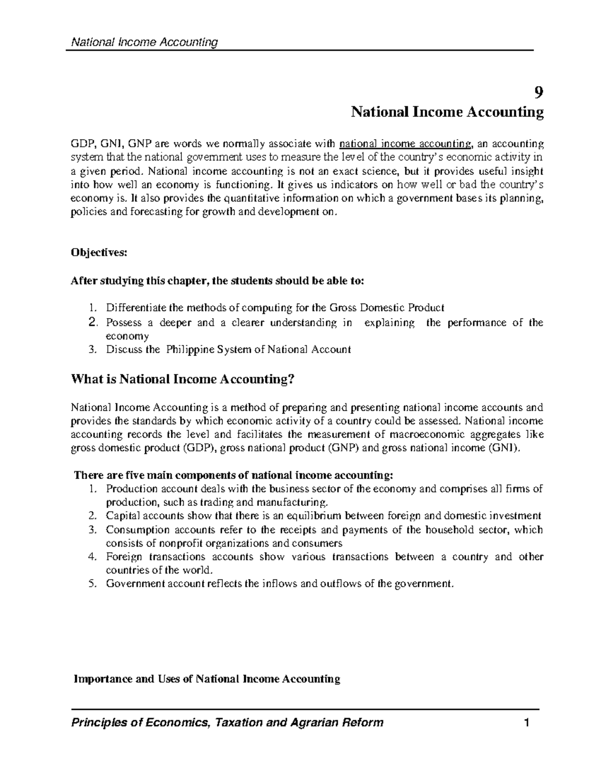 National Income Accounting Overview: GDP, GNI, GNP Explained - Studocu