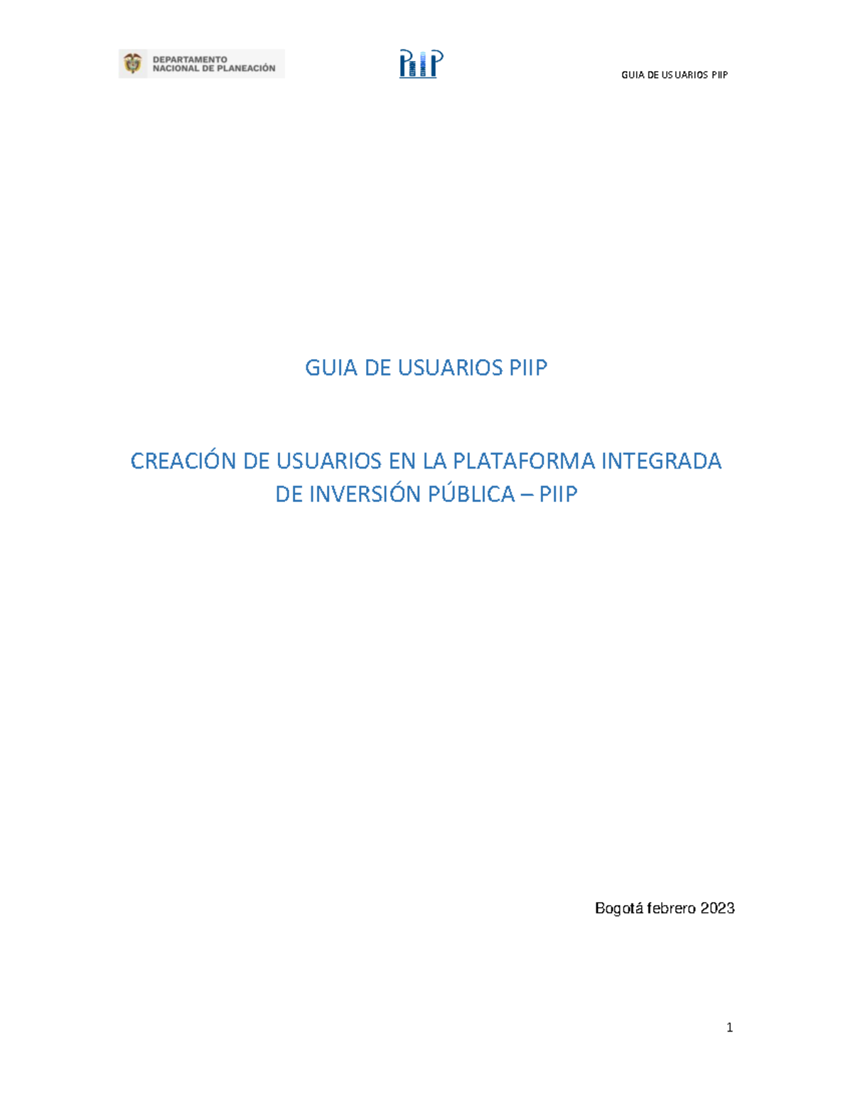 Guía de Usuarios para la Plataforma PIIP - Febrero 2023 - Studocu