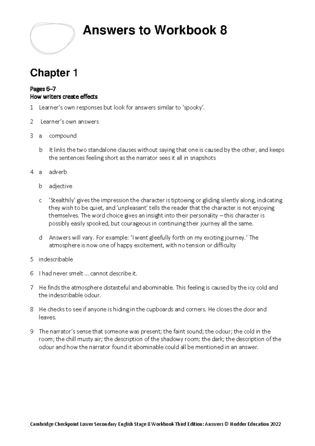 Cambridge Checkpoint Lower Secondary English Stage 8 Workbook Answers ...