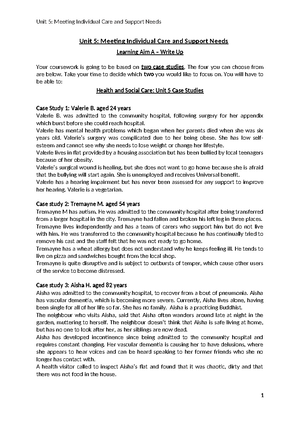 Unit 5 Coursework - this is what you need to do for unit 5 health and ...