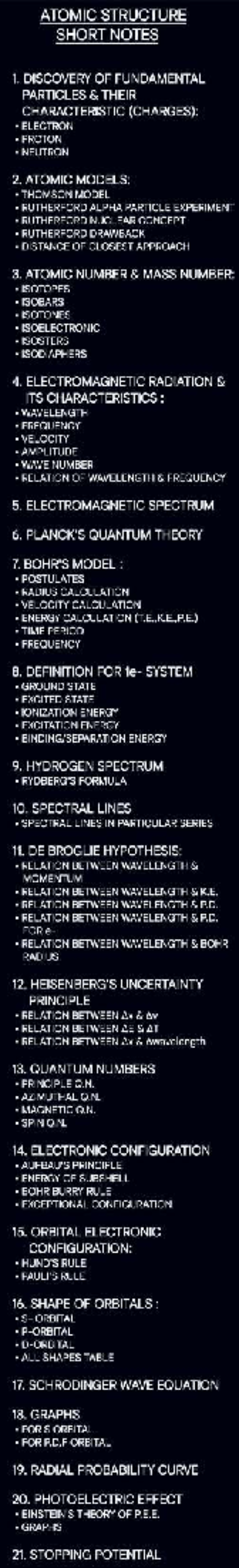 ATOMIC STRUCTURE: Comprehensive Study Notes for Chemistry 101 - Studocu