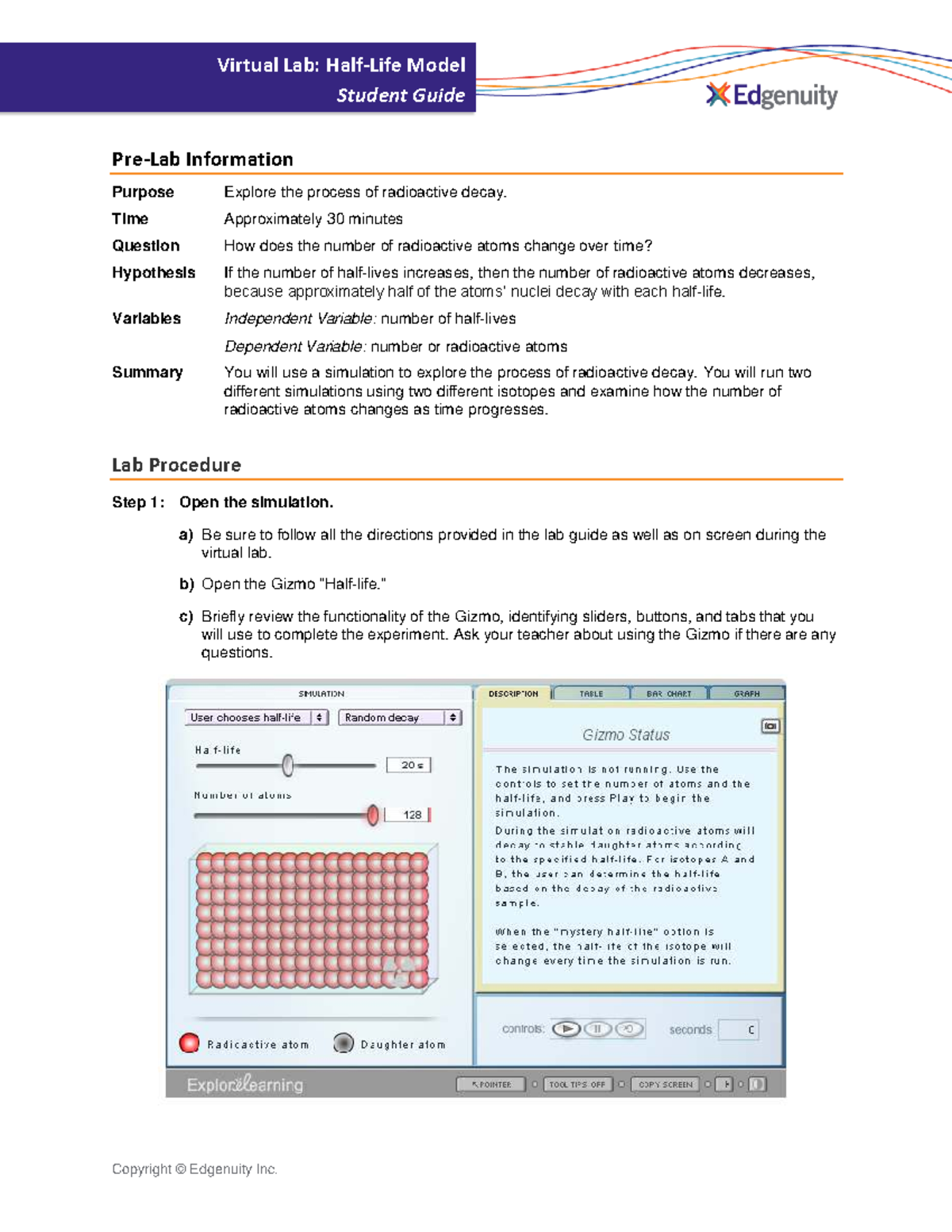 Half-Life Lab: Exploring Radioactive Decay Process in Gizmo - Studocu