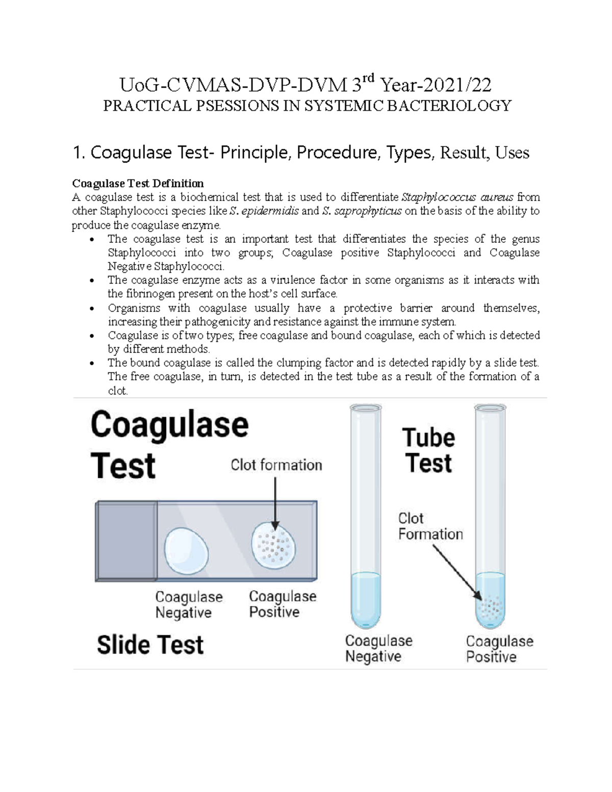 Practical Guide to Biochemical Tests in Systemic Bacteriology DVM 3rd ...
