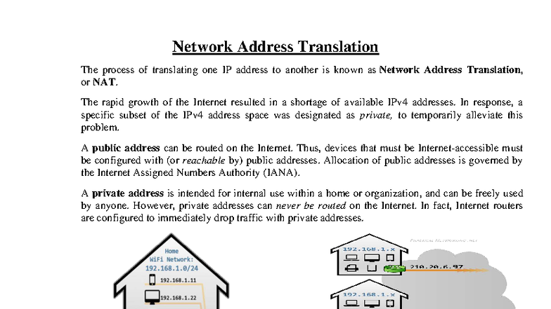 Network Address Translation (NAT) Overview and Configuration Guide - Studocu