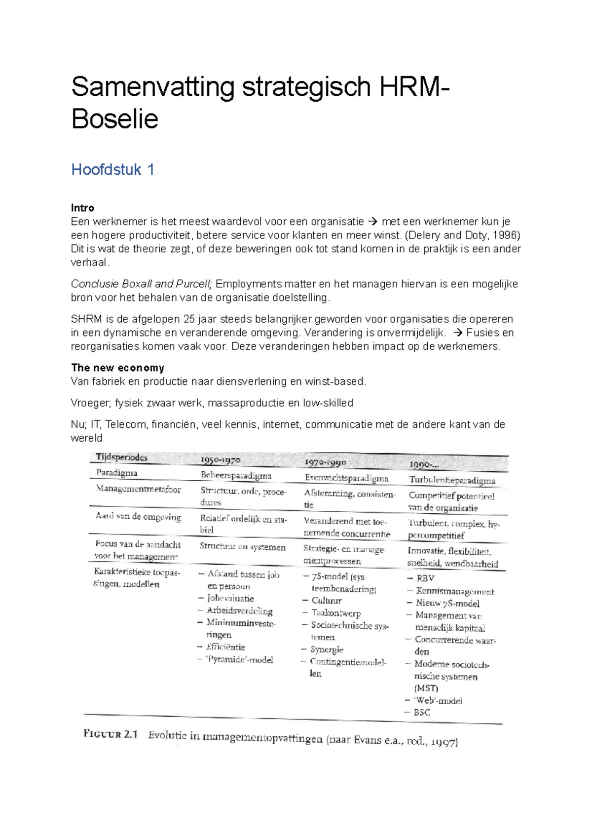 Samenvatting - Strategisch HRM (HRM-101) Hoofdstukken en Belangrijke ...