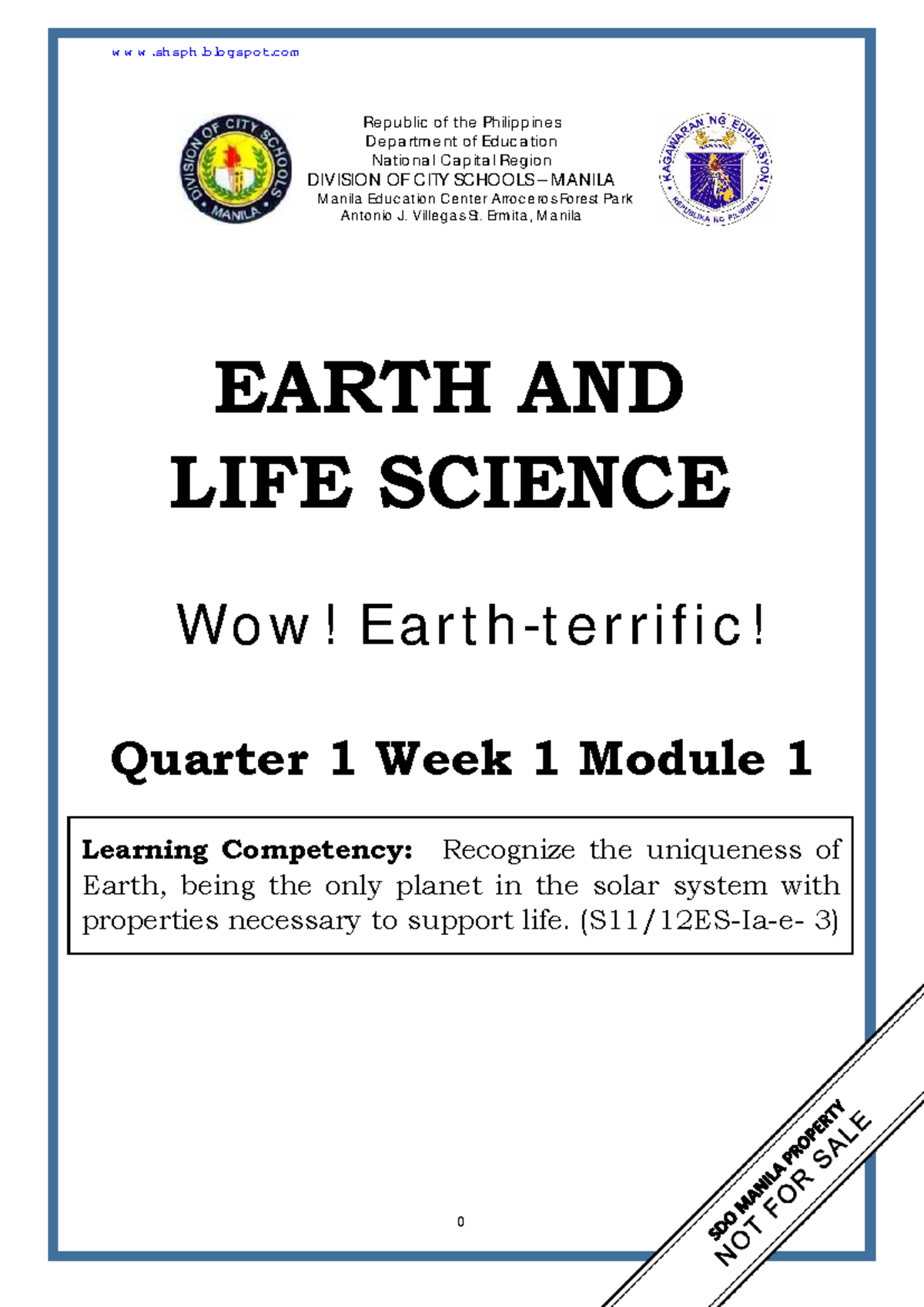 Mod1 Earth and Life Science: Exploring the Uniqueness of Planet Earth ...