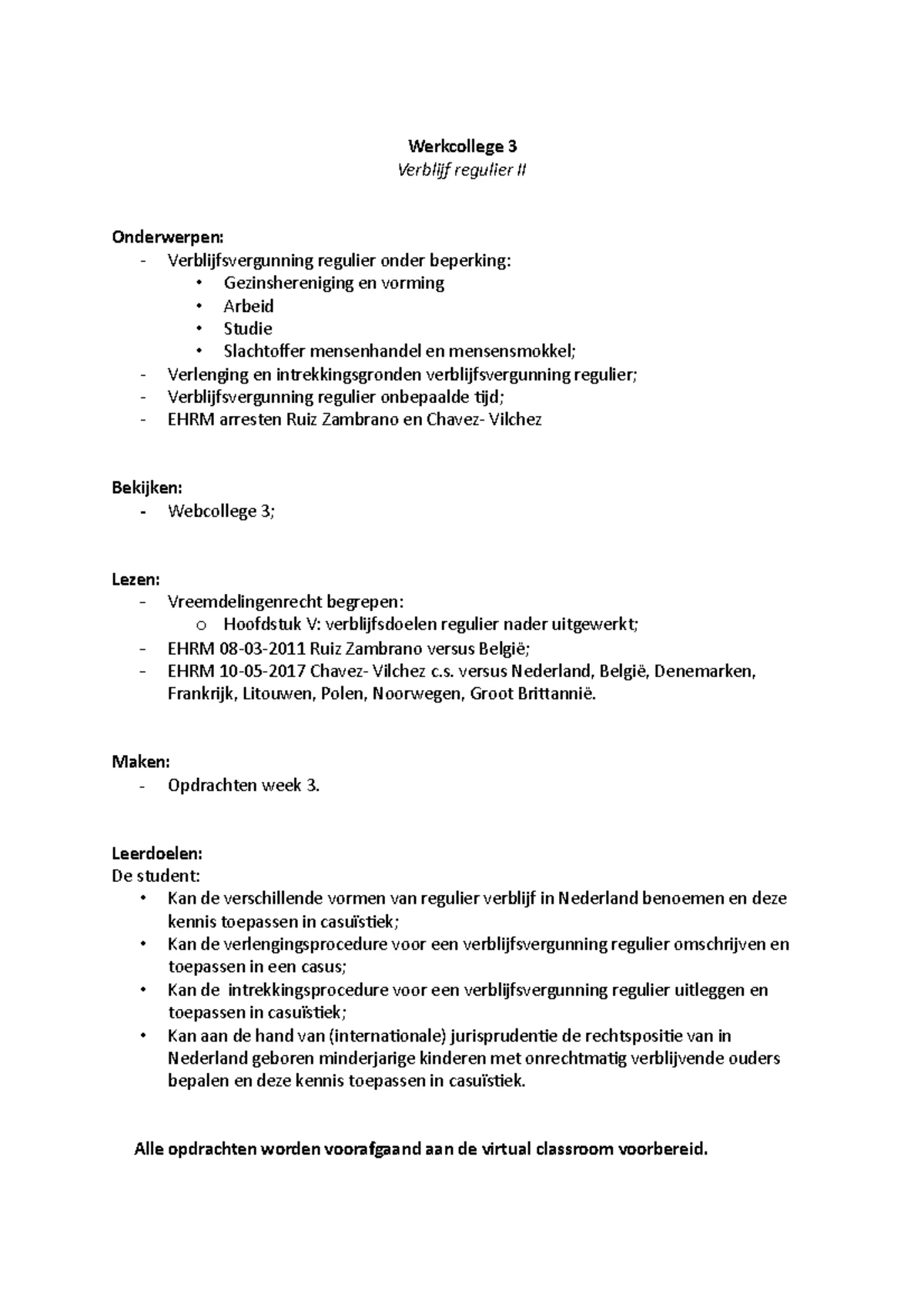 Web colleges - Vreemdelingenwet 2000 Vreemdelingenbesluit 2000 ...