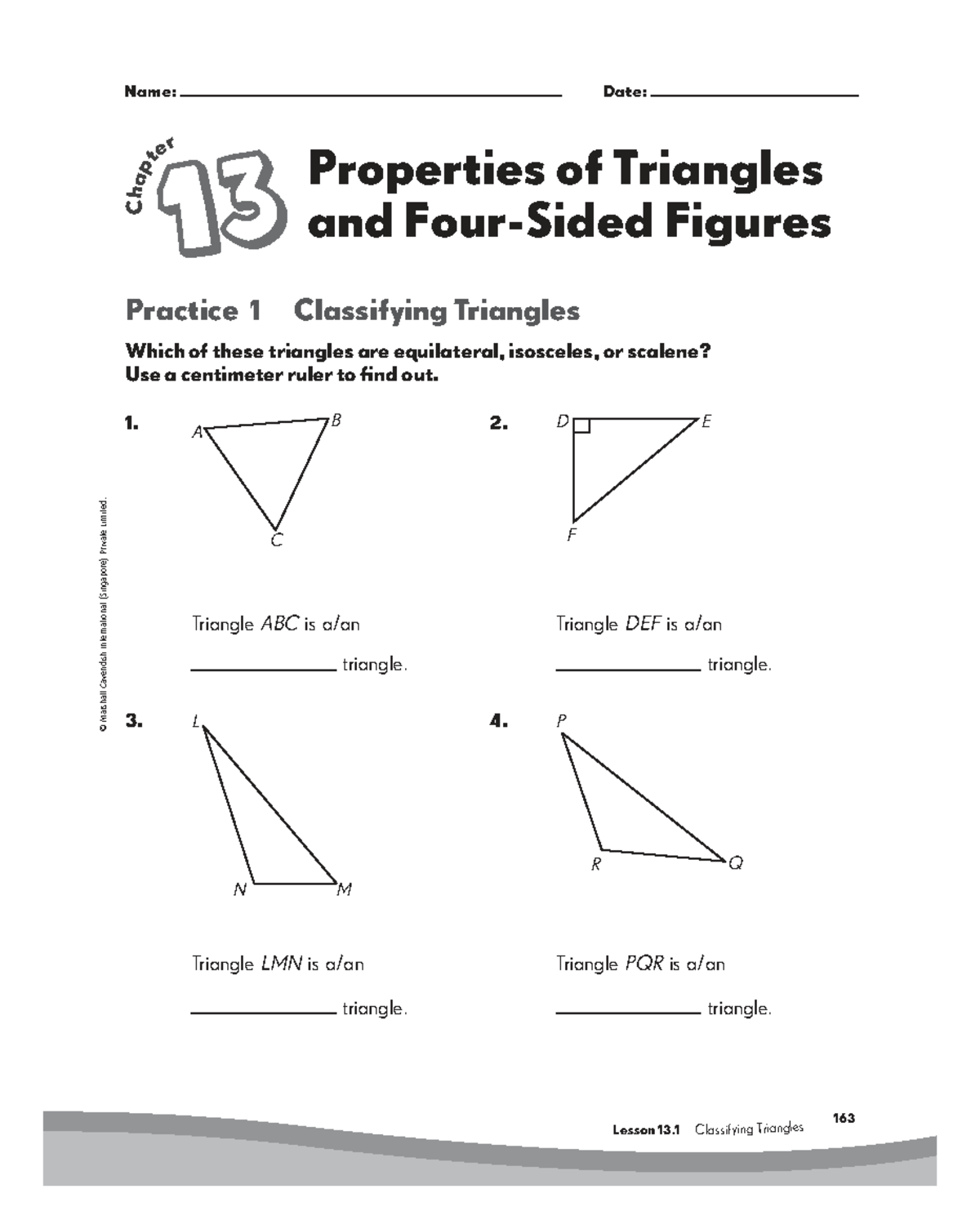 Lesson 13.1-13.5: Properties of Triangles & Figures Practice (11(M ...