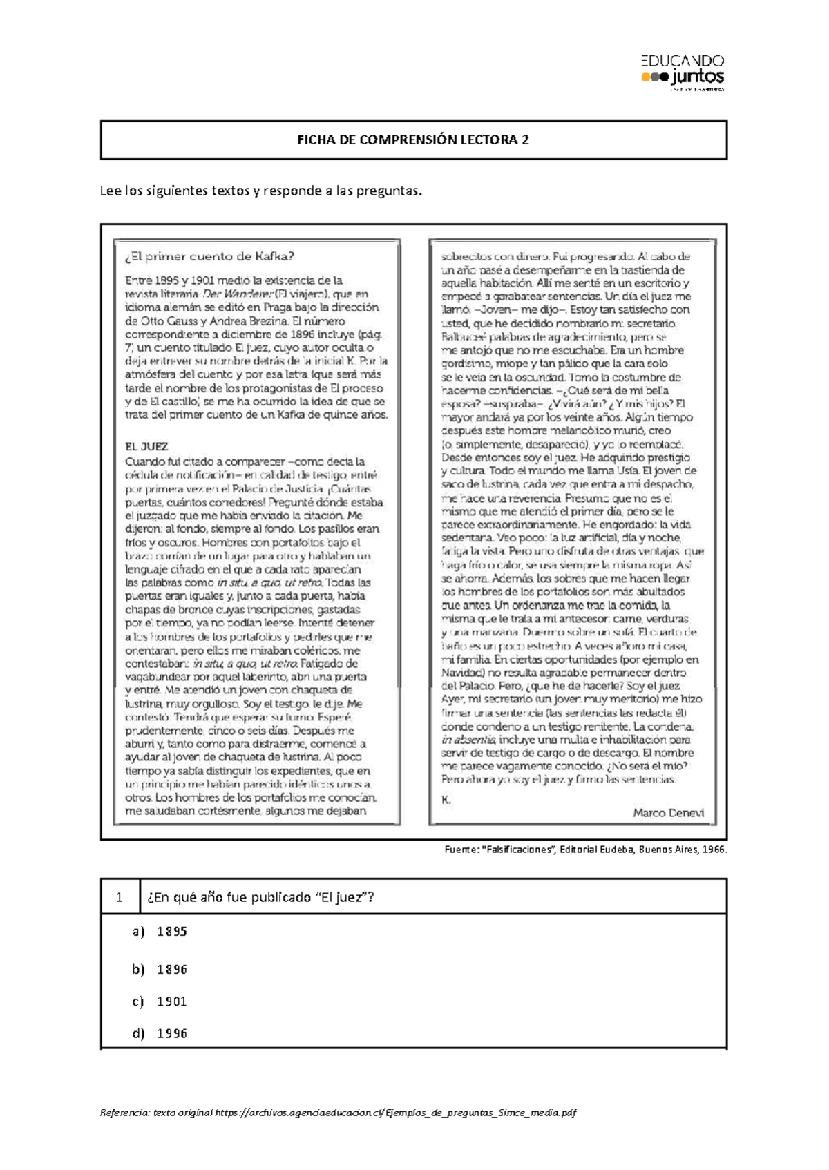 Lectura - Ficha de Comprensión 2: Respuestas y Análisis - Studocu