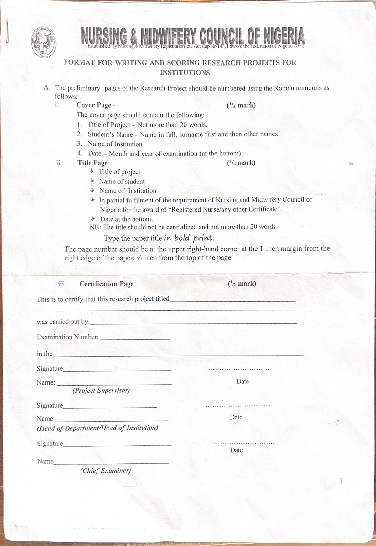 NURS 101: Research Project Writing Format Guidelines - Studocu