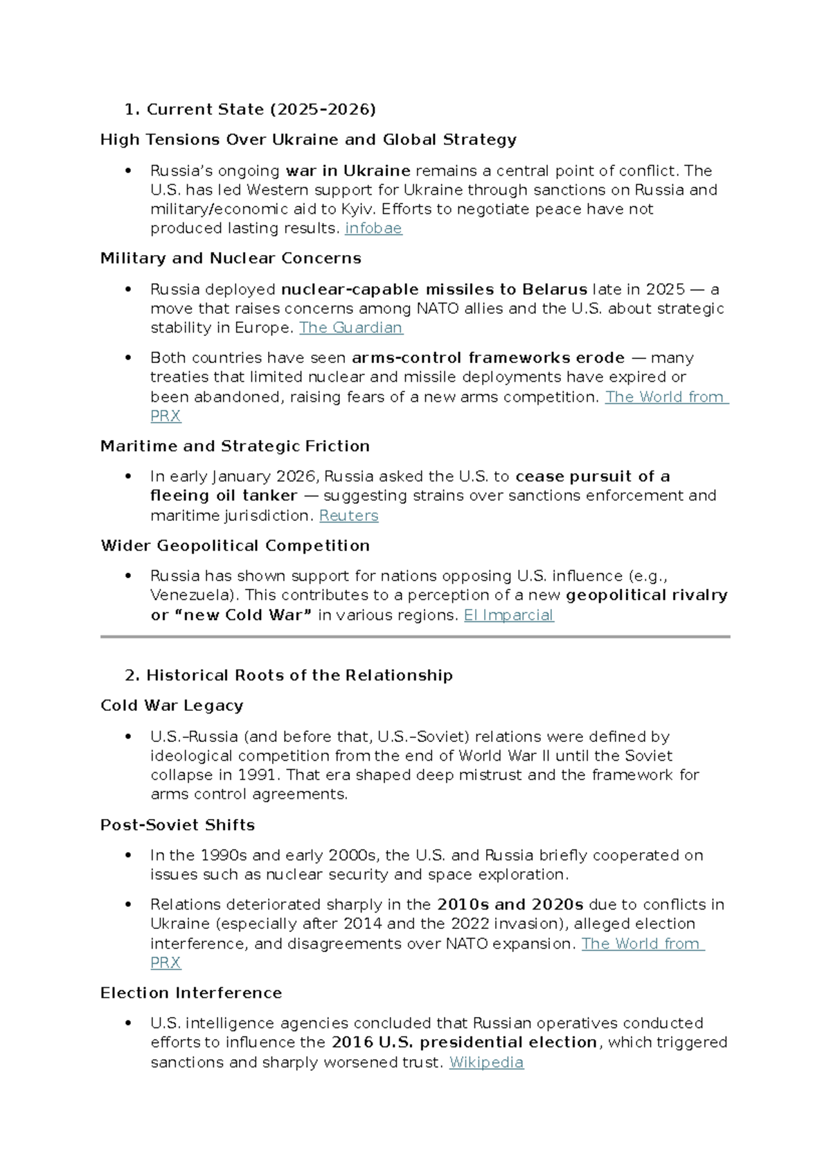 Russia vs. US: Current State of Tensions and Geopolitical Implications ...