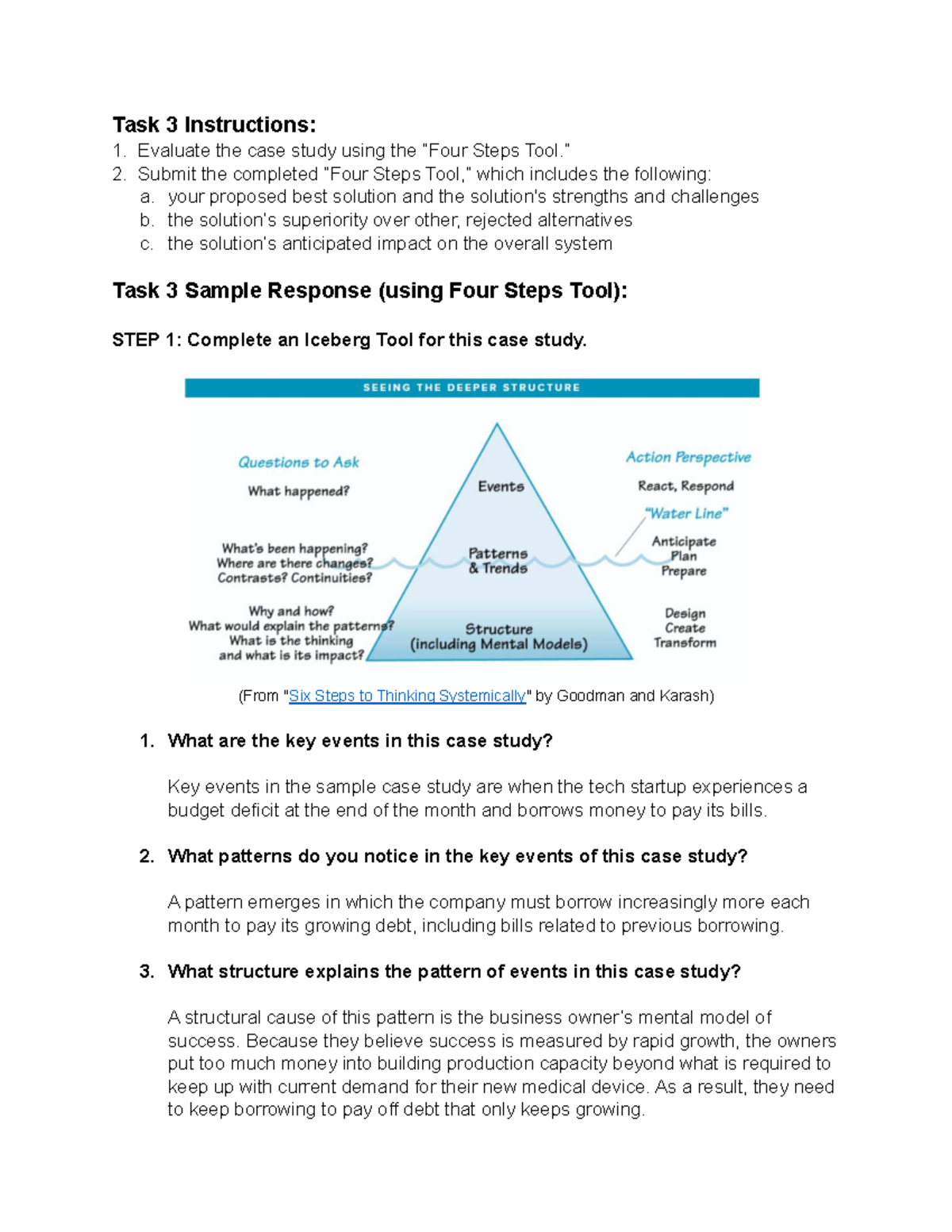 Performance Assessment - Task 3: Analyzing Case Study via Four Steps Tool - Studocu