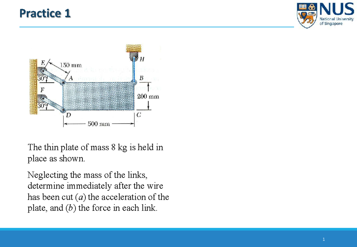 Extra Practice 4: Rigid Body Kinetics Solutions and Analysis - Studocu