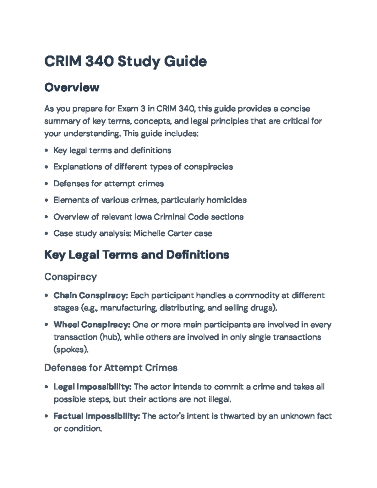CRIM 340 Exam 3 Study Guide: Key Concepts & Case Analysis - CRIM 340 ...