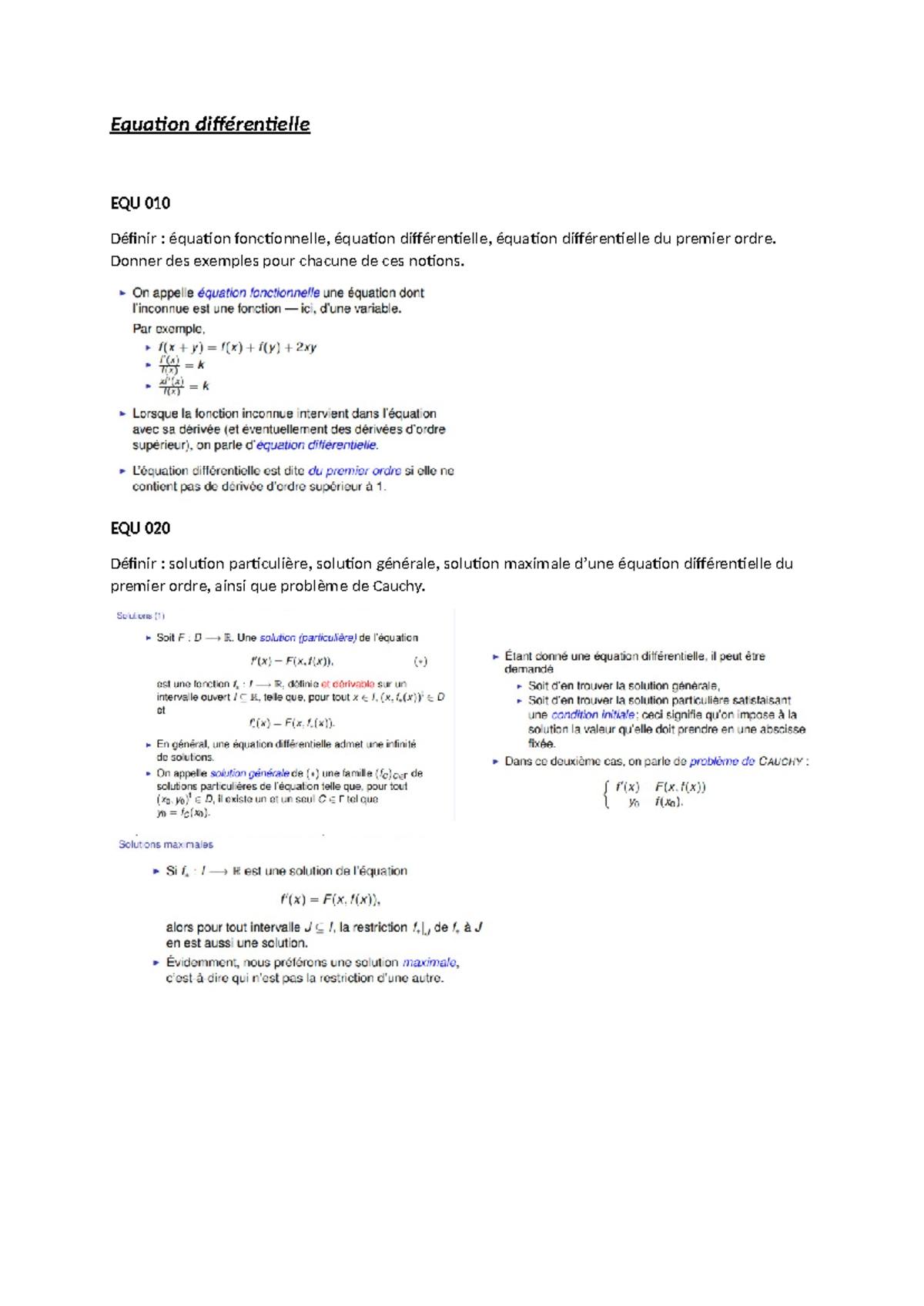 Équations Différentielles : Concepts et Problèmes - EQU 010 à EQU 110 ...