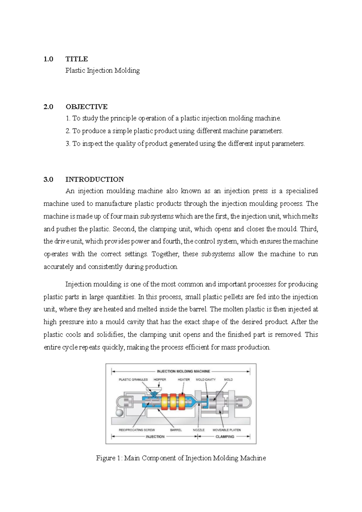 Injection Molding Process and Analysis [G6] - Studocu