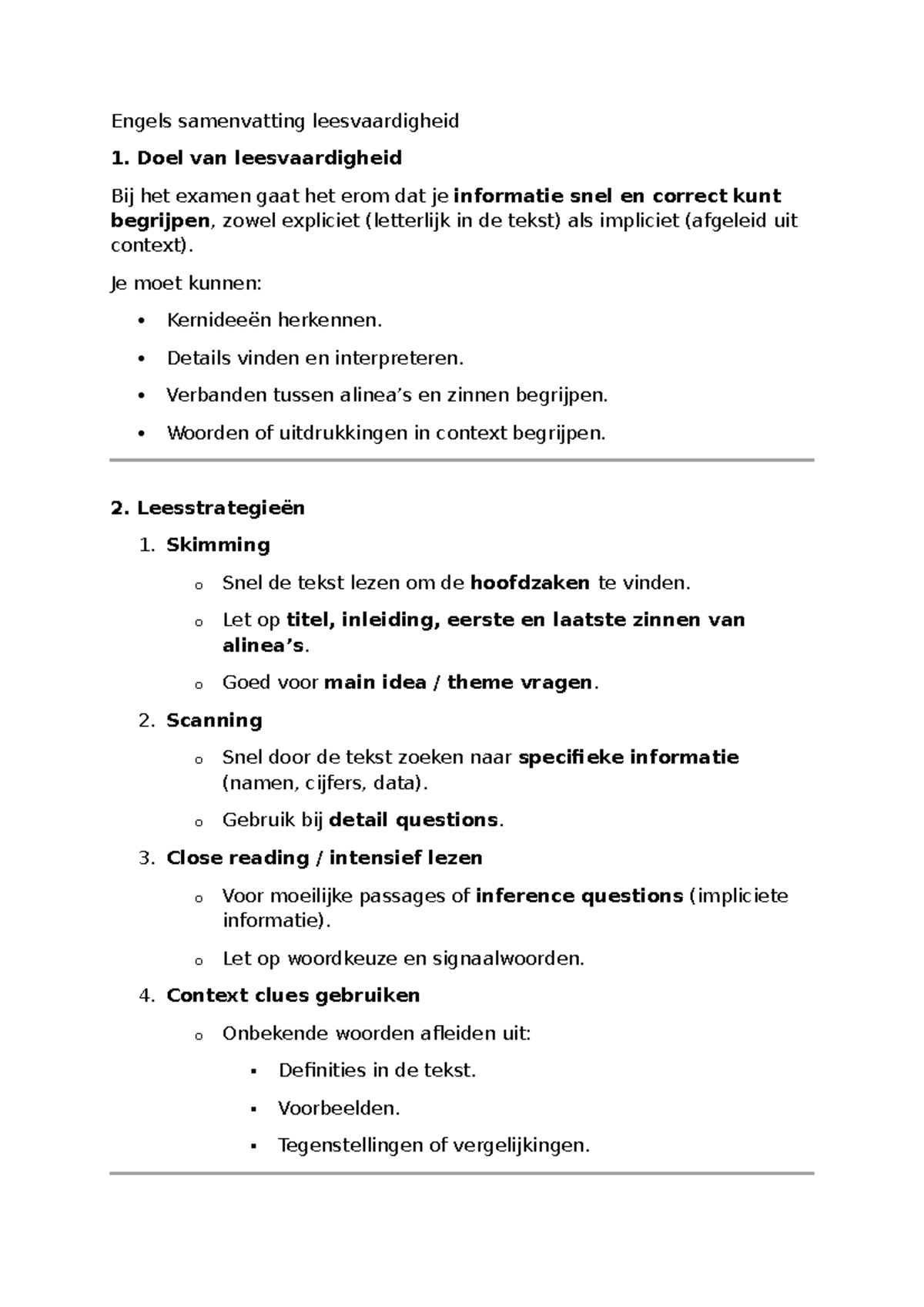 Engels Examen Samenvatting Leesvaardigheid 1: Strategieën en Tips ...