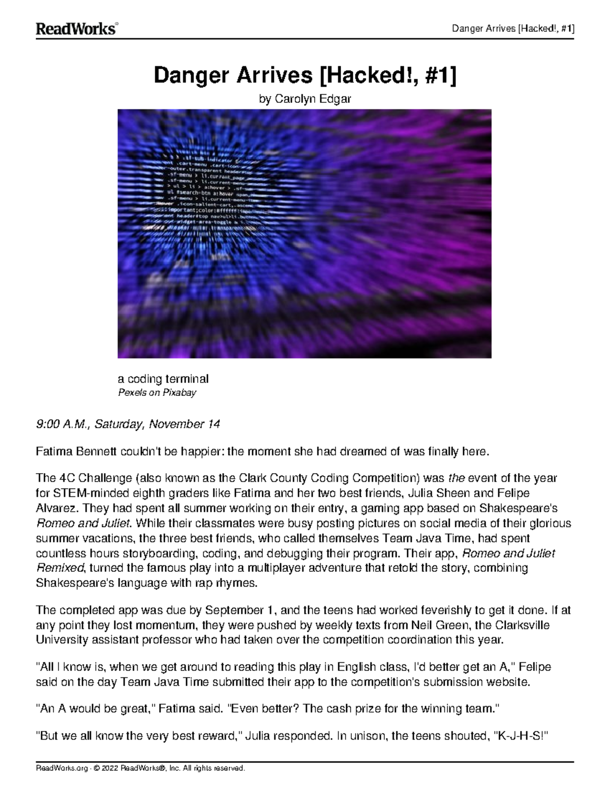 Readworks+Danger+Arrives - Danger Arrives [Hacked!, #1] Danger Arrives ...