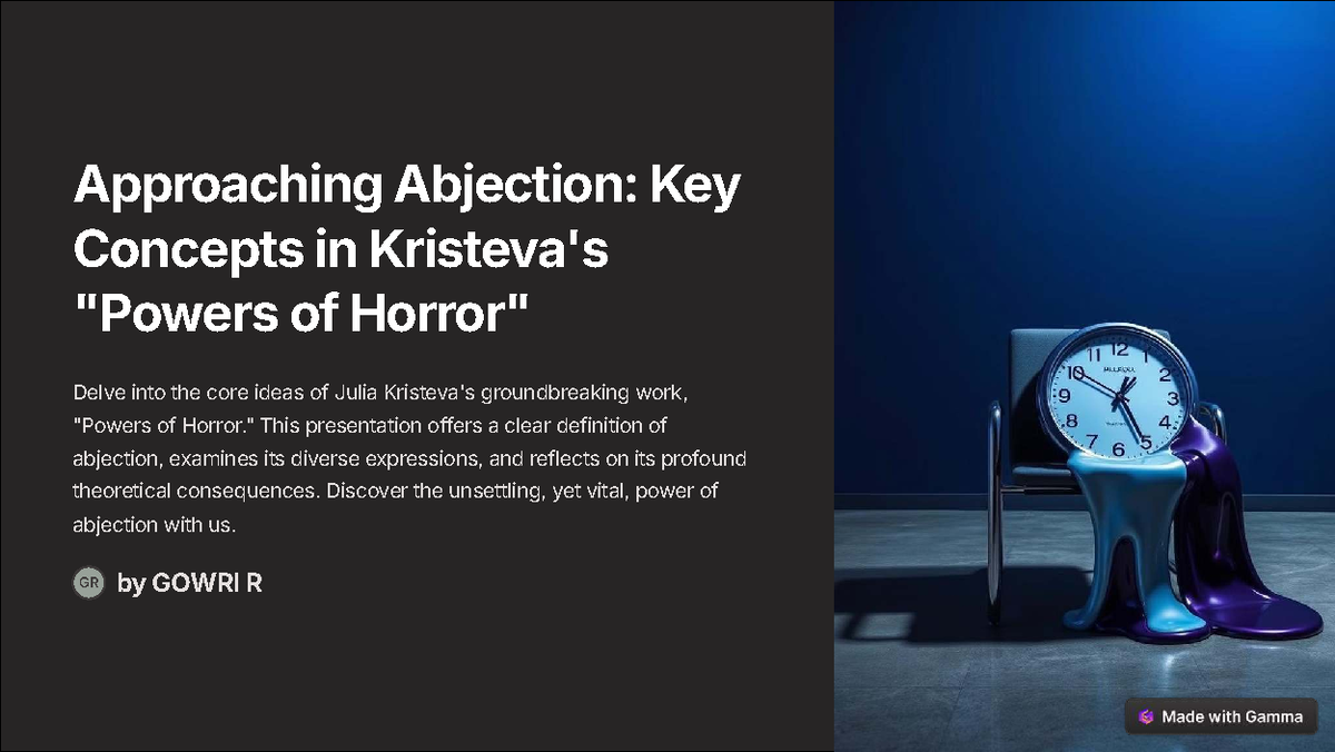 Approaching Abjection: Key Concepts in Kristeva's Powers of Horror ...