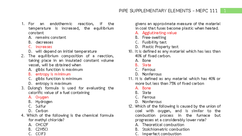 PIPE Supplementary Elements MEPC - Thermodynamics & Combustion Concepts ...