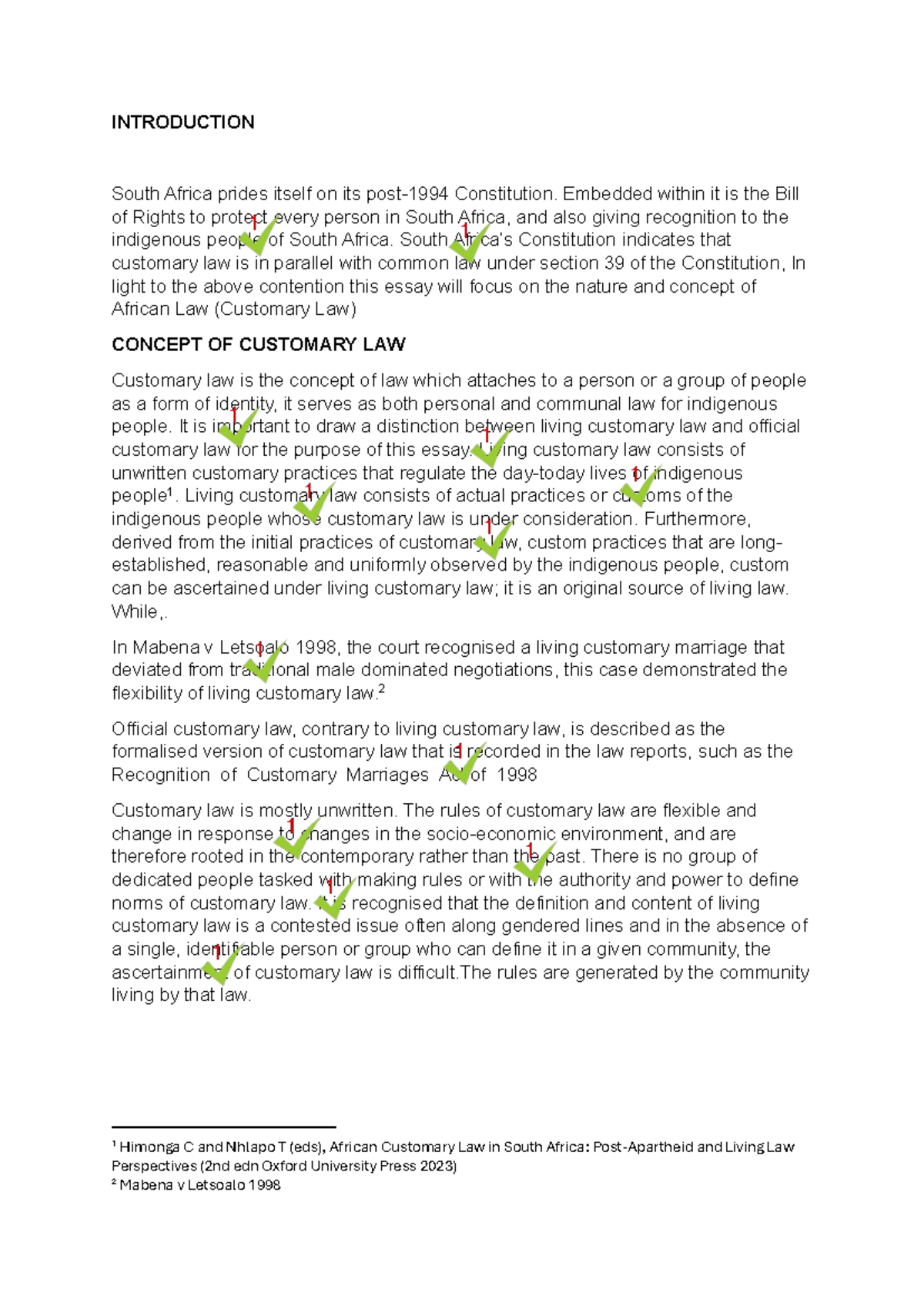 African Customary Law in South Africa: Concepts & Case Studies (LAW101 ...