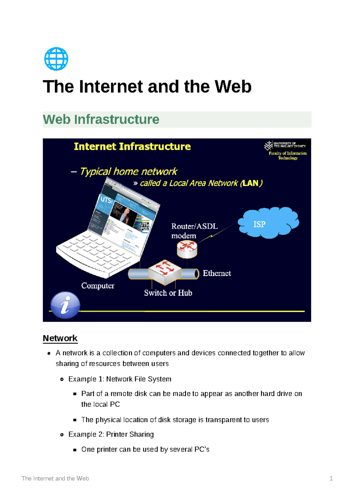 The Internet and the Web - The Internet and the Web Web Infrastructure ...