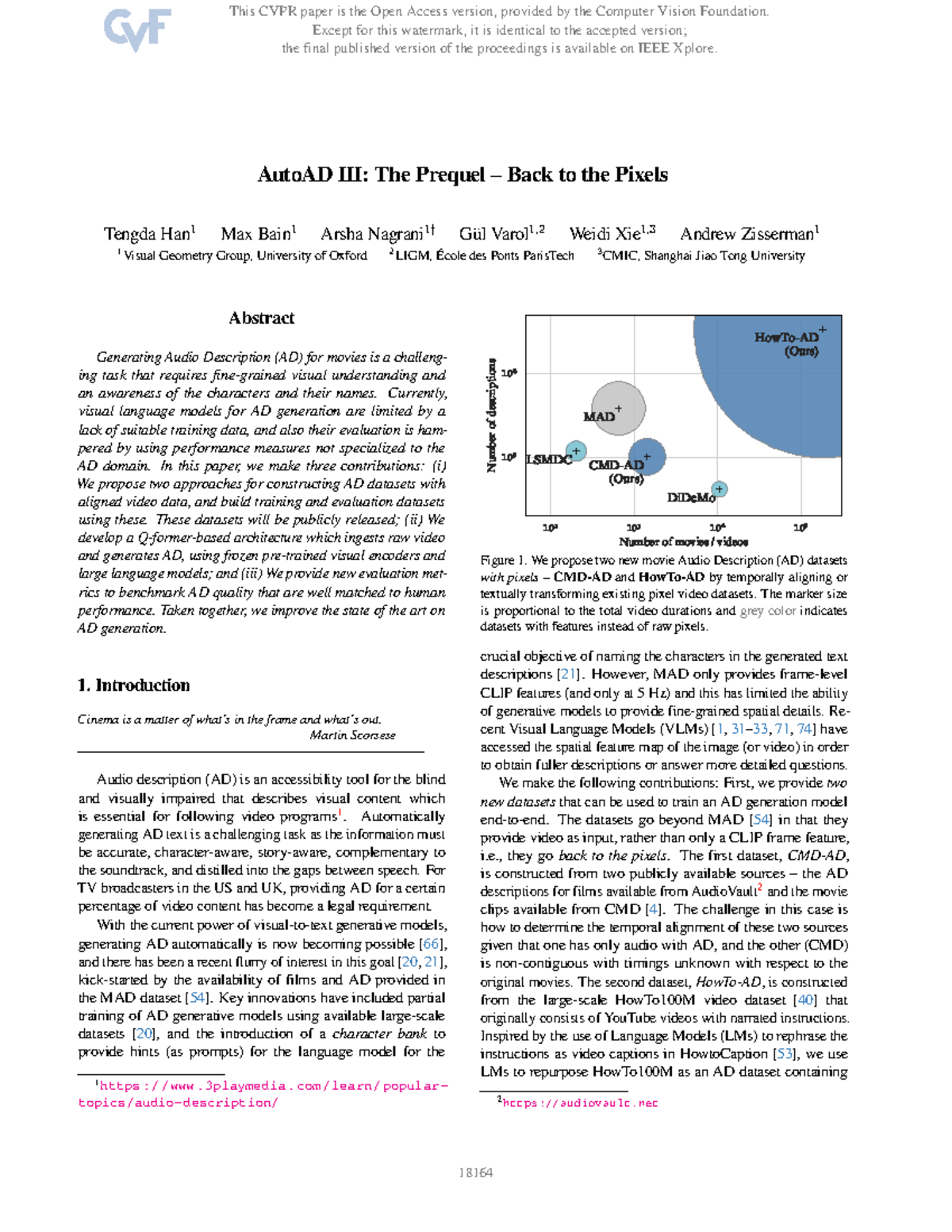 Han AutoAD III: The Prequel - Back to the Pixels (CVPR 2024) - Studocu