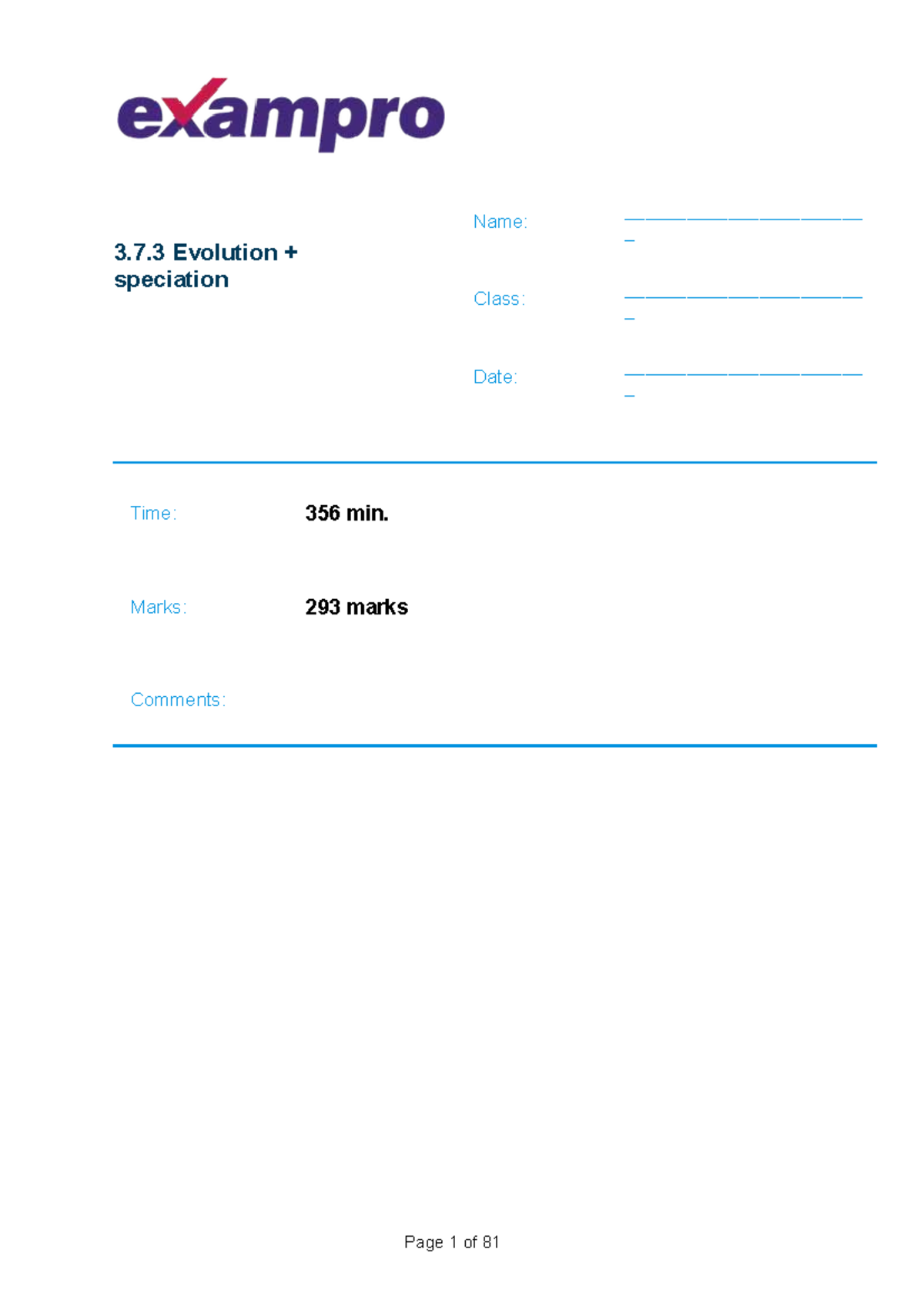 3.7.3 Evolution and Speciation Study Notes - Studocu