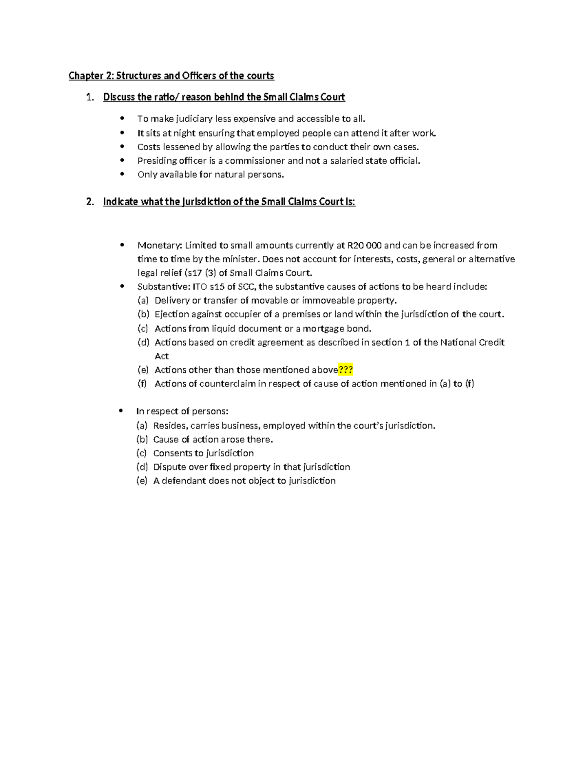 Chapter 2: Civil Procedure - Small Claims Court Overview and ...