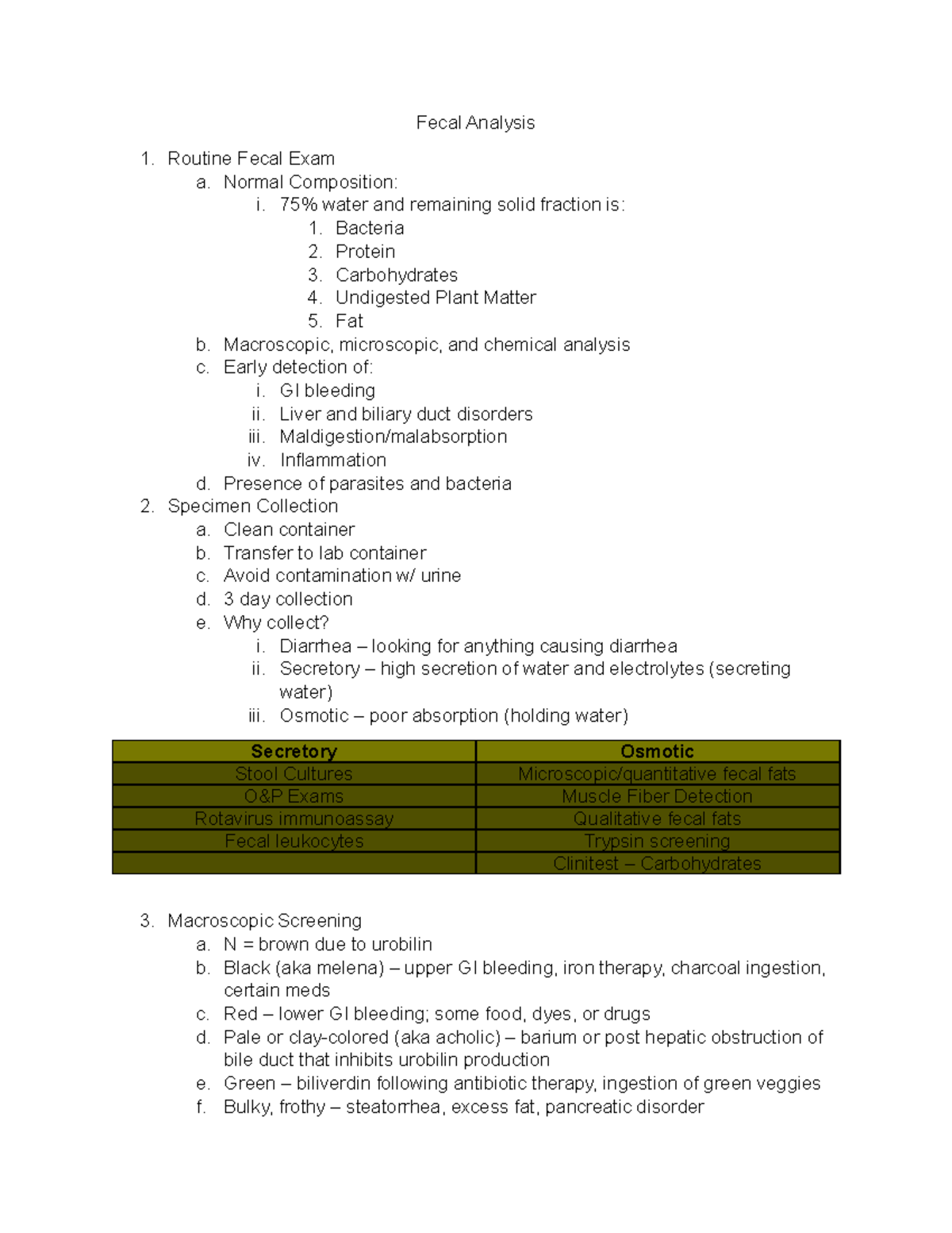 Fecal Analysis: Routine Exam Procedures and Interpretations - Fecal ...