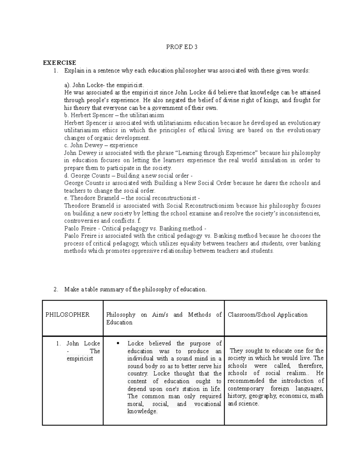 PROF ED 3 Module 1: Philosophers of Education Explained - Studocu