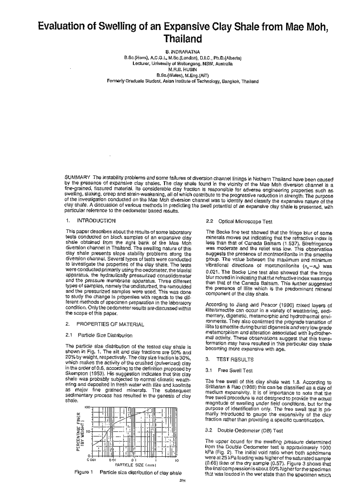 Evaluation of Swelling Properties of Expansive Clay Shale in Mae Moh ...