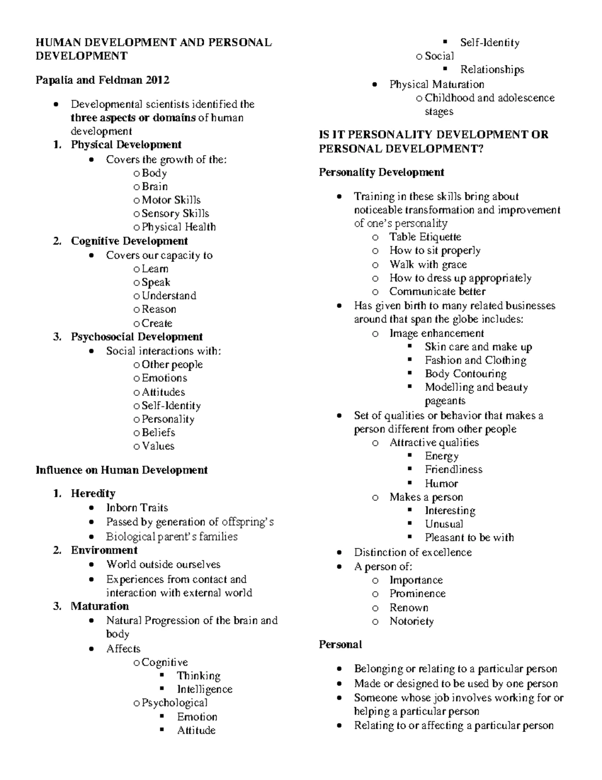 Personal Development-Module 1 - PERSONAL RELATIONSHIPS Relationship A ...