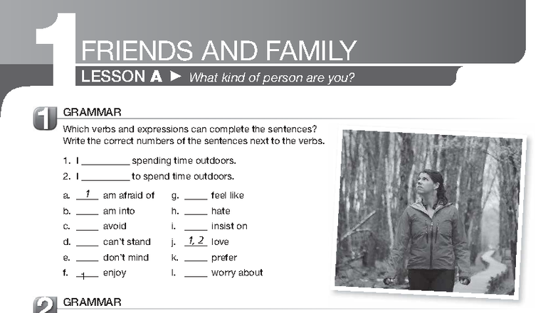 1 FRIENDS AND FAMILY GRAMMAR LESSON A & B - Studocu