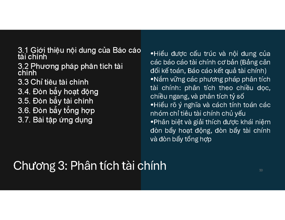 Chương 3: Phân Tích Tài Chính và Đòn Bẩy (FM 301) - Studocu
